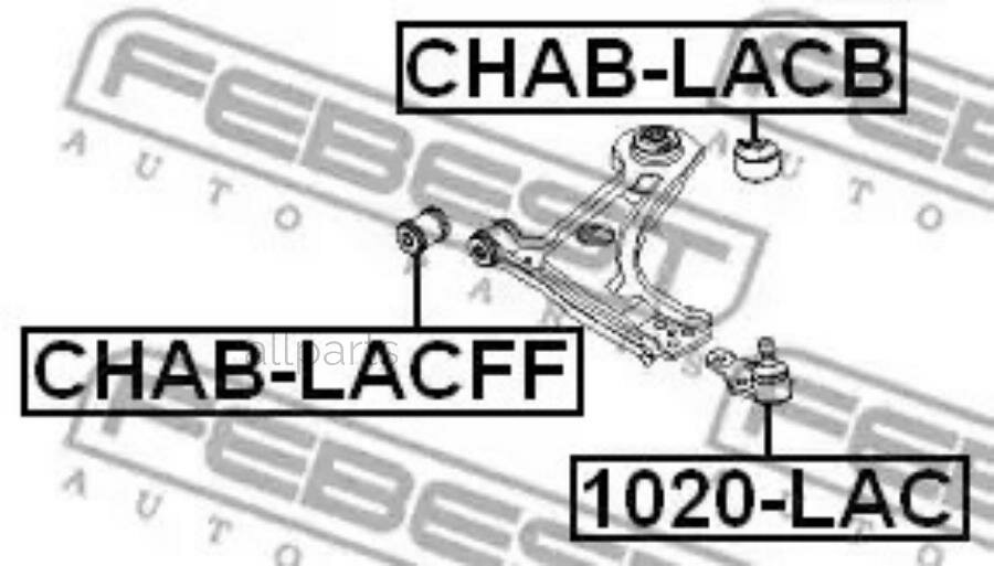 FEBEST CHAB-LACB сайленблок задний переднего рычага (CHEVROLET LACETTI/OPTRA (J200) 2003-2008) FEBEST