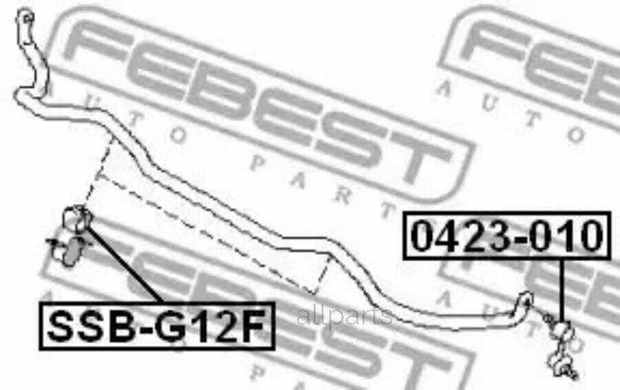 FEBEST SSB-G12F втулка переднего стабилизатора D19 (SUBARU IMPREZA G12 2007-) FEBEST
