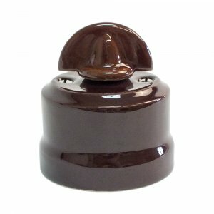 Переключатель поворотный (1-кл) с ручкой, монетка, EDISEL Verona коричневый