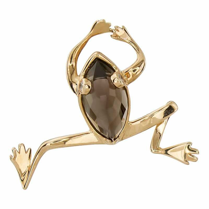 Подвеска, красное золото, 585 проба, раухтопаз