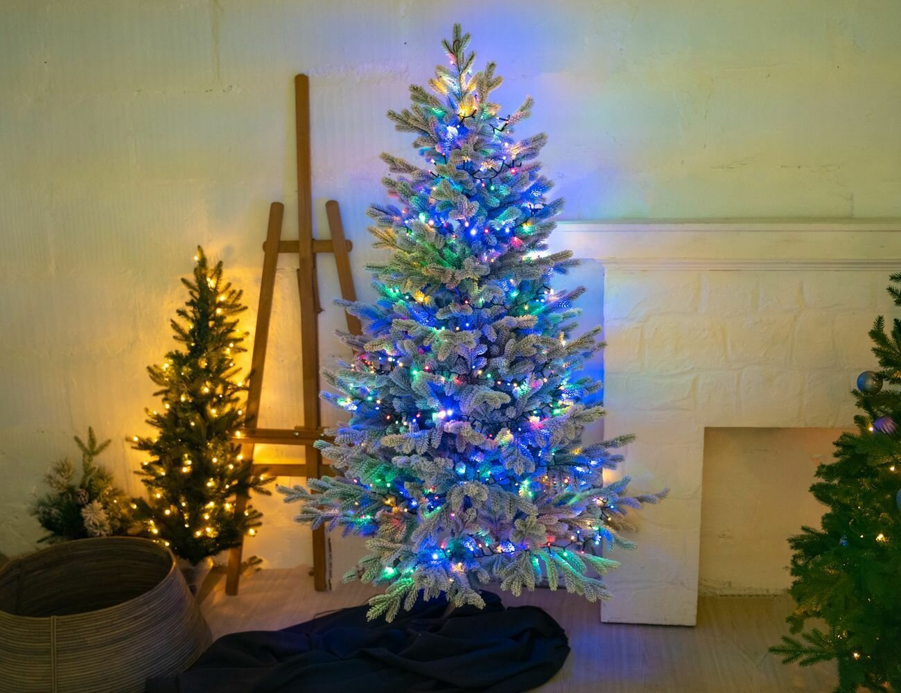 Ярусная гирлянда "ёлочка, гори!" (Easy Light), 400 разноцветных LED-огней, на ёлку 150 см, контроллер, зелёный провод, Winter Deco EO-0400F-IC-GM