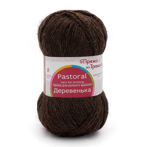 Пряжа для вязания из Троицка Деревенька 1 моток (170 м, 100 гр), цвет 251 коричневый