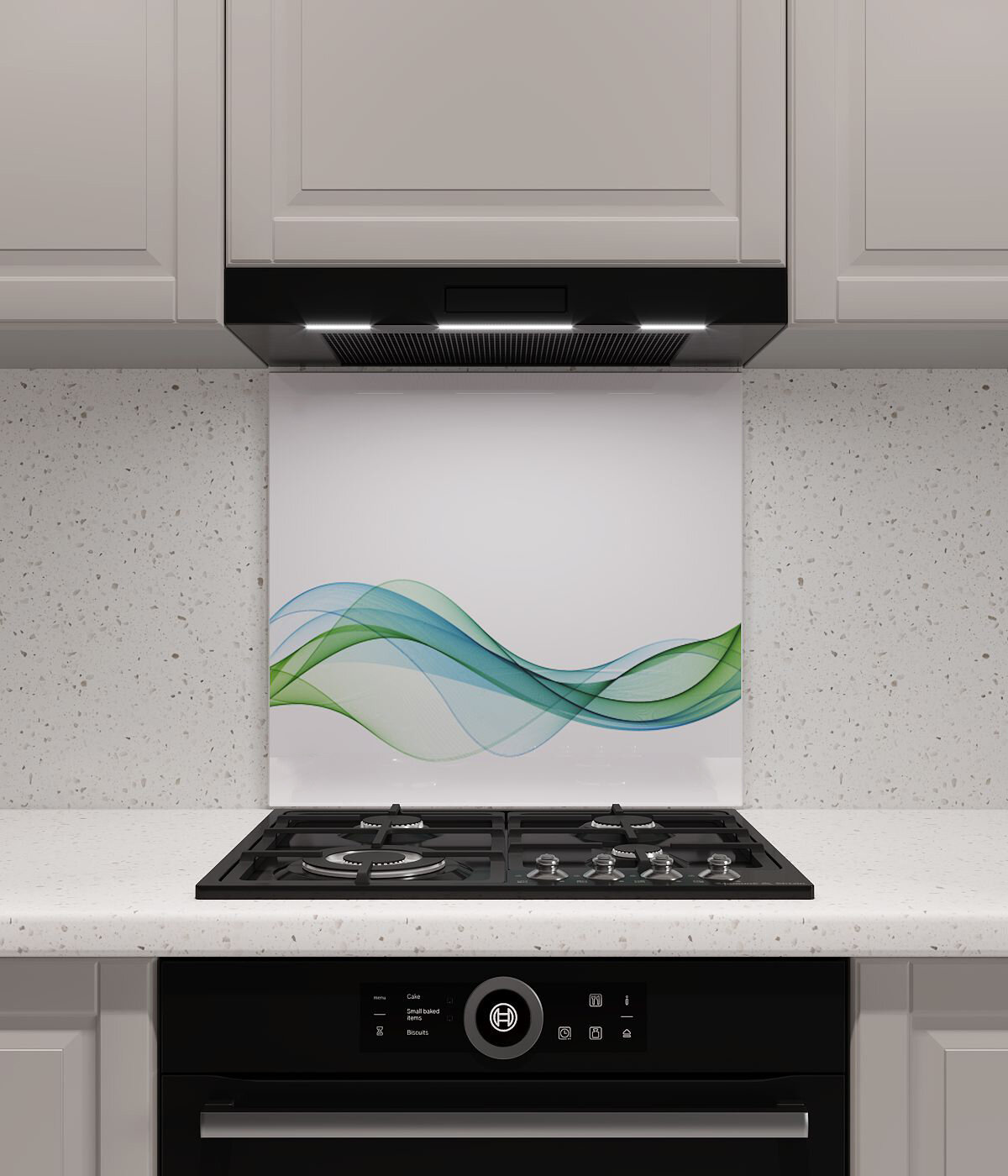 Защитный экран Normand из закаленного стекла 4 мм на кухню, фартук от брызг для плиты с фотопечатью; 600х500 мм, рис. 24