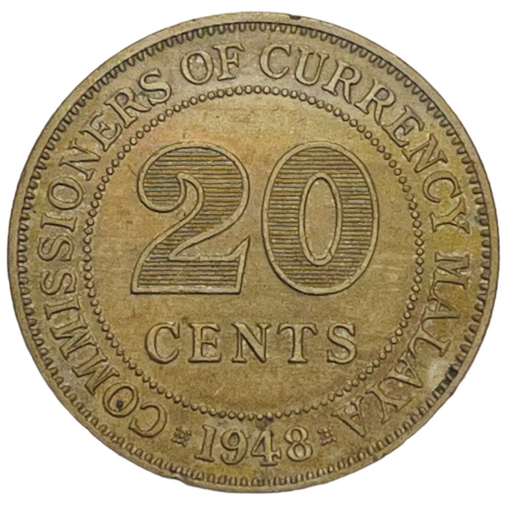 Малайя 20 центов 1948 г.
