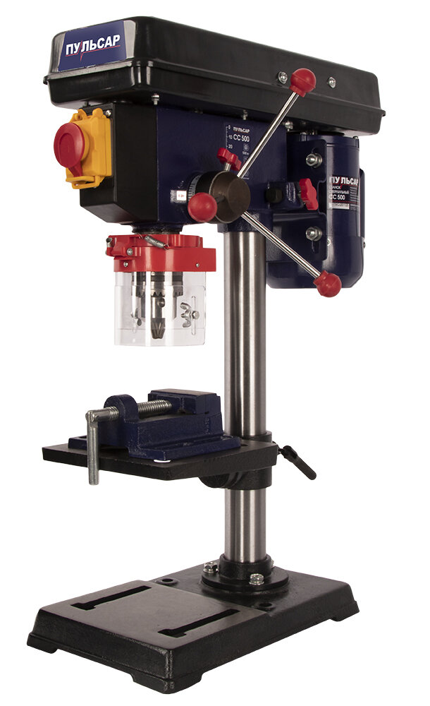 Станок сверлильный пульсар СС 500 (500Вт, 16мм, 9 скоростей, 280-2350 об/мин) + тиски