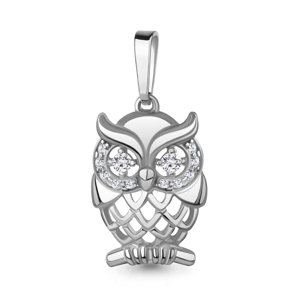 Подвеска, серебро, 925 проба, родирование, фианит