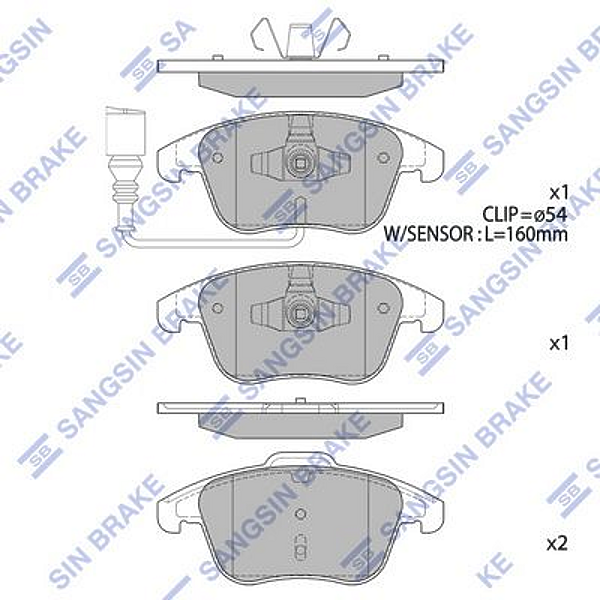 HI-Q SP2264 sp2264 колодки дисковые передние\ VW Tiguan (Тигуан) 1.4tfsi / 2.0tfsi / 2.0tdi 07
