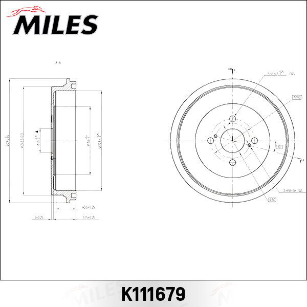 MILES Барабан тормозной TOYOTA COROLLA/PRIUS/YARIS