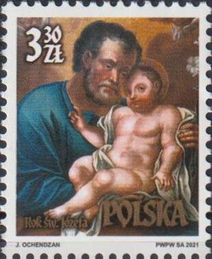Почтовые марки Польша 2021г. "Святой Джозеф" Иконы, Религия MNH