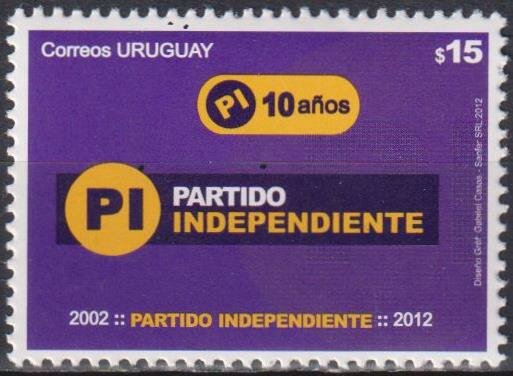 Почтовые марки Уругвай 2012г. "10 лет Независимой партии" Политика MNH