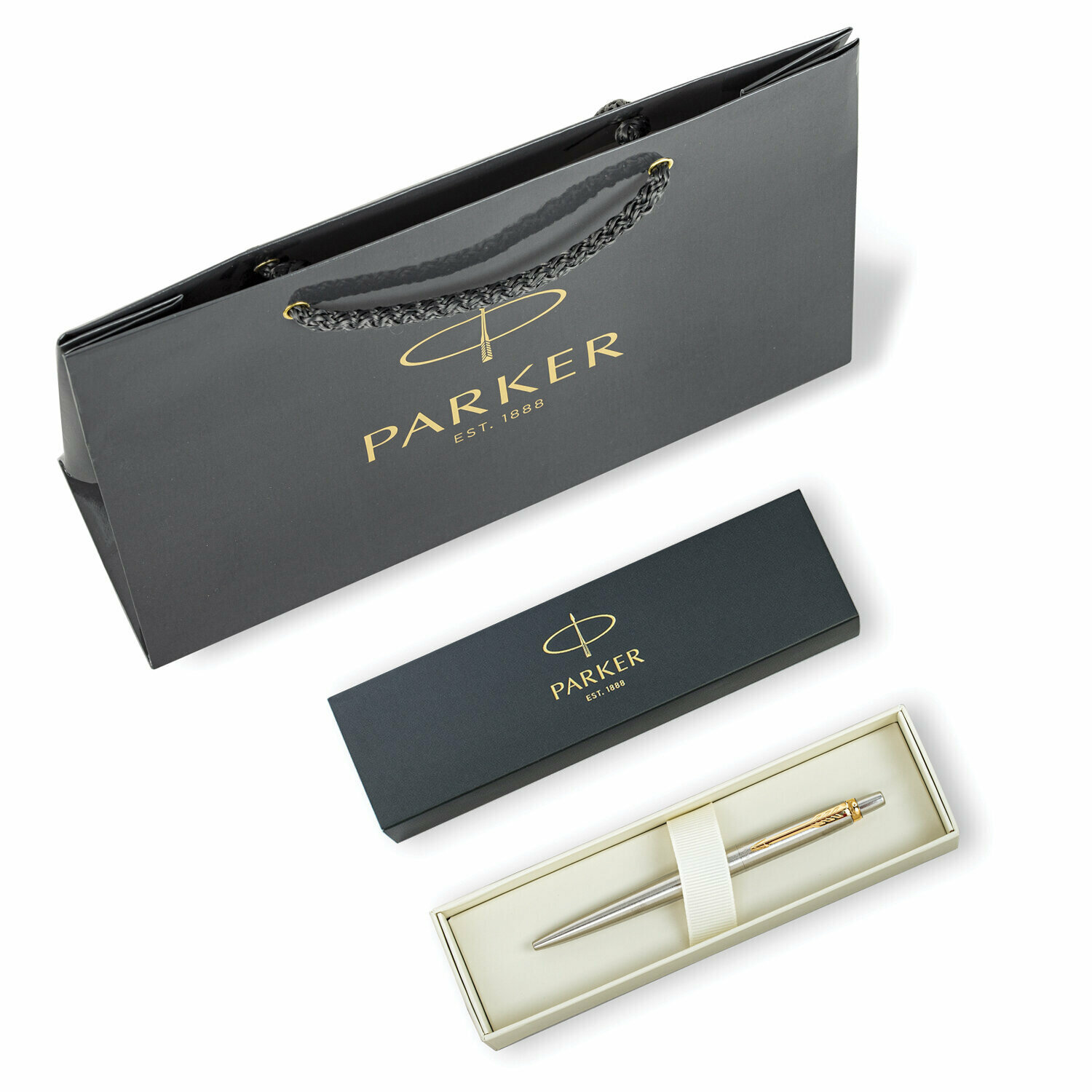 Ручка шариковая Parker Jotter Core Stainless Steel GT, пакет