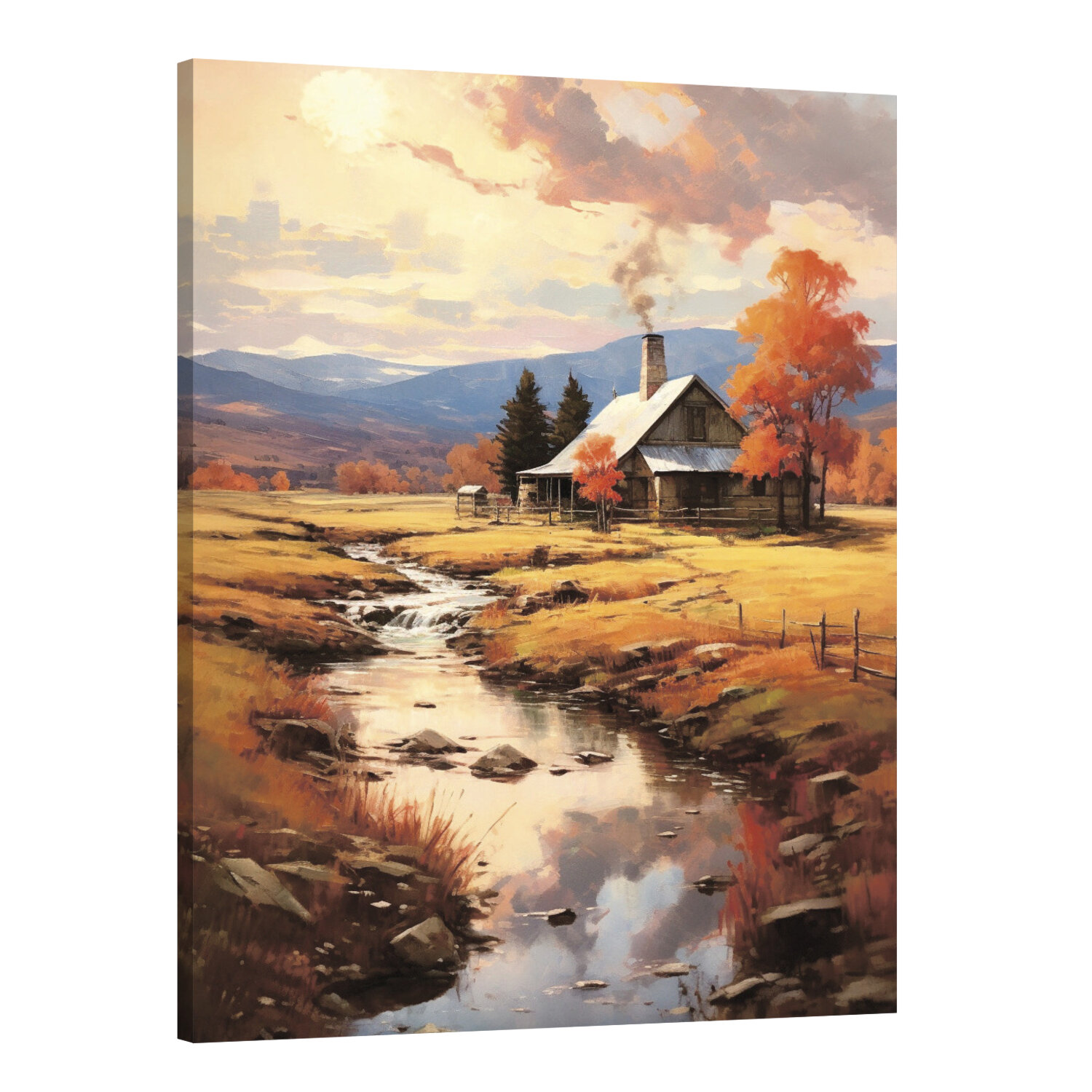 Интерьерная картина 50х70 "Домик в деревне"