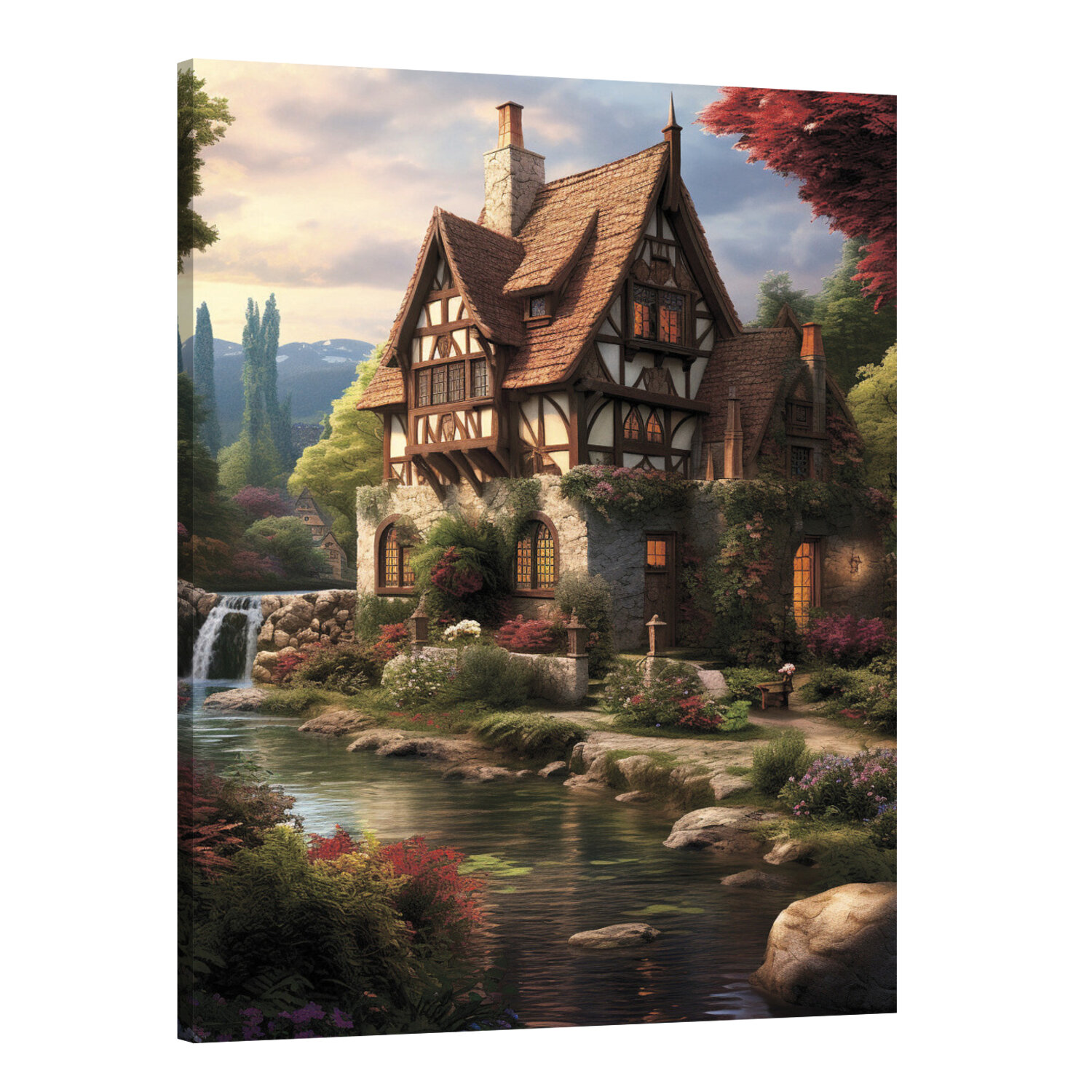 Интерьерная картина 50х70 "Деревня в стиле романтизма"