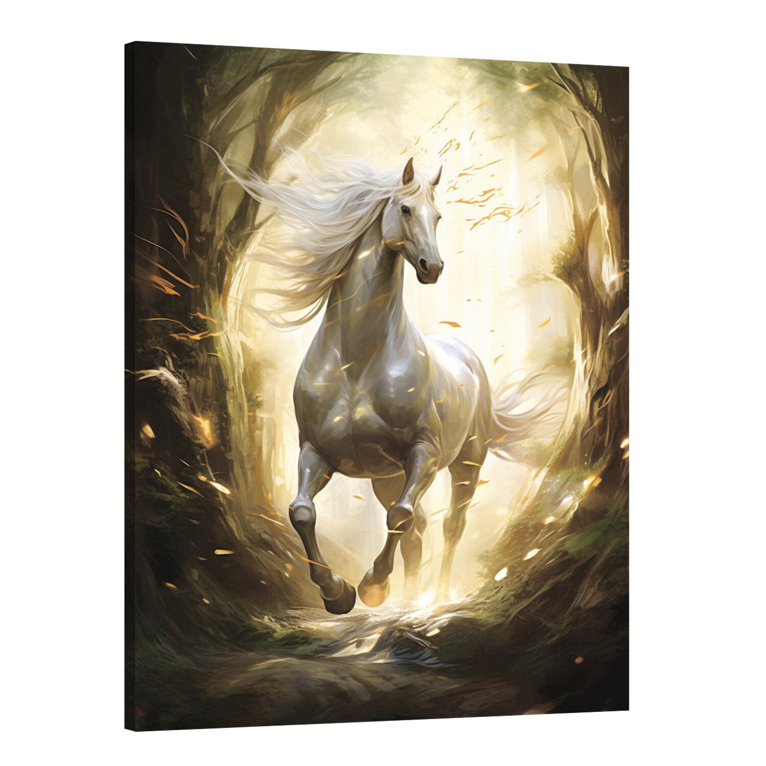 Интерьерная картина 50х70 "Белая лошадь"
