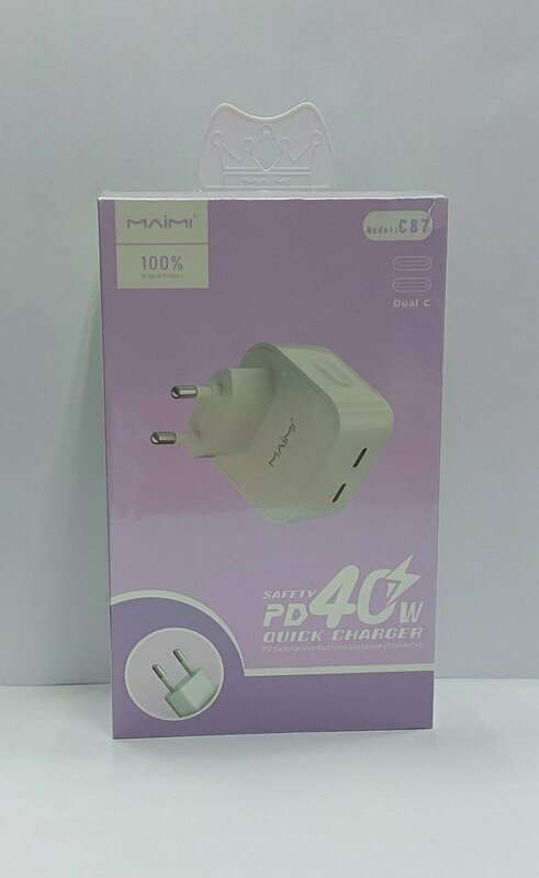 Сетевое зарядное устройство Maimi c87 40W для телефона / Быстрая зарядка на 40Вт