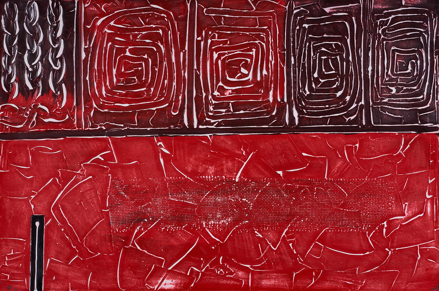 Картина на холсте для интерьера гостиной офиса спальни декор на стену интерьерная абстракция Красный узор/2