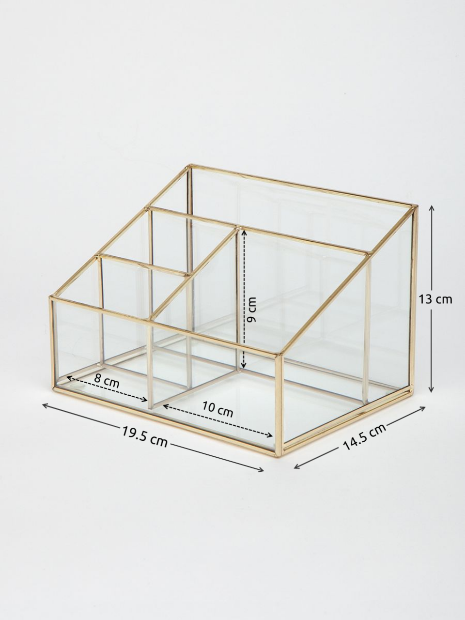Органайзер IsmatDecor, 4 отделения, бесцветный, металл/пластик/стекло, 25х20х19 см
