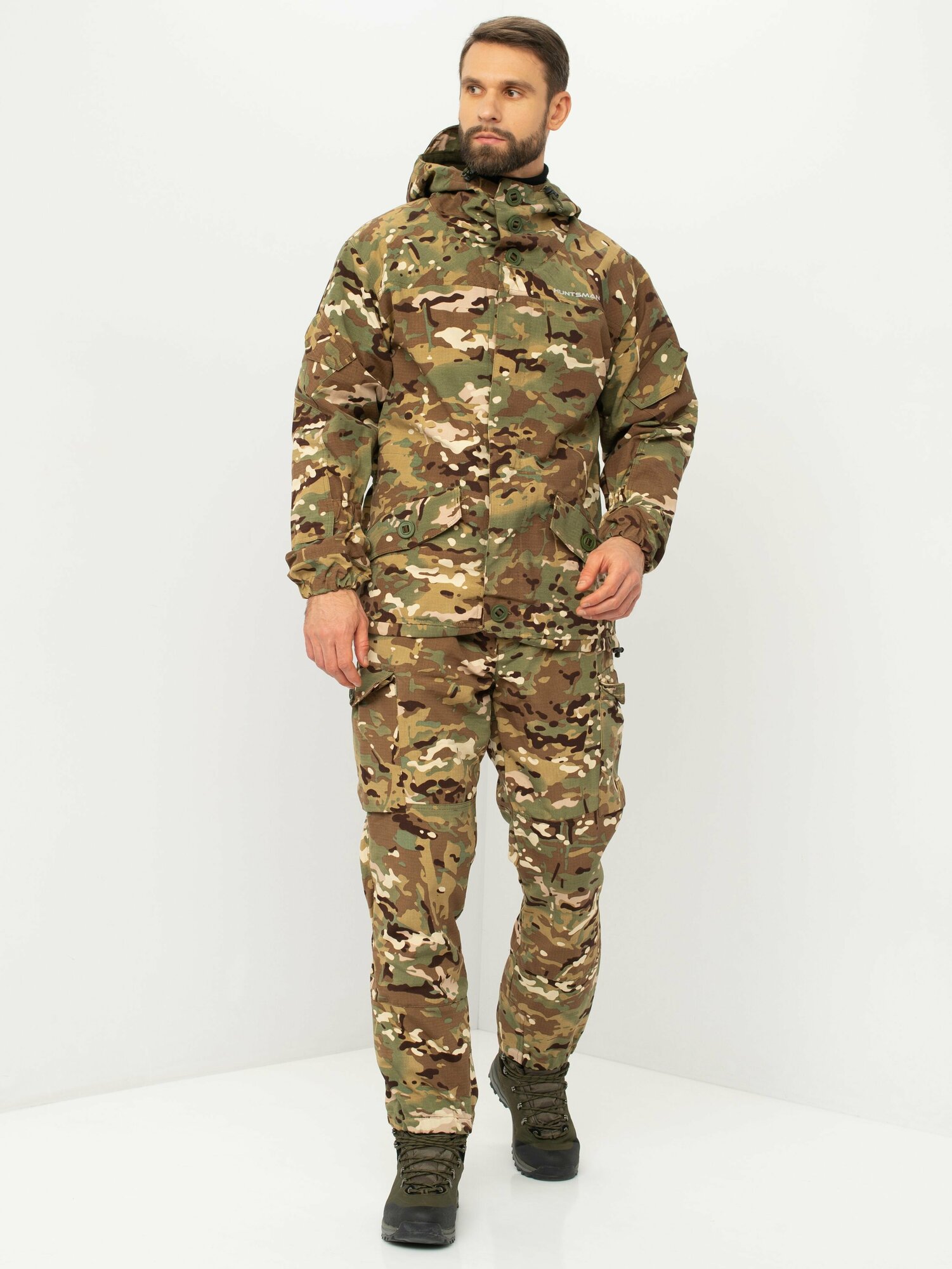 Костюм тактический демисезонный Huntsman Горка-3 ткань Смесовая Рип-Стоп цвет Мультикам (60/62-170/176)