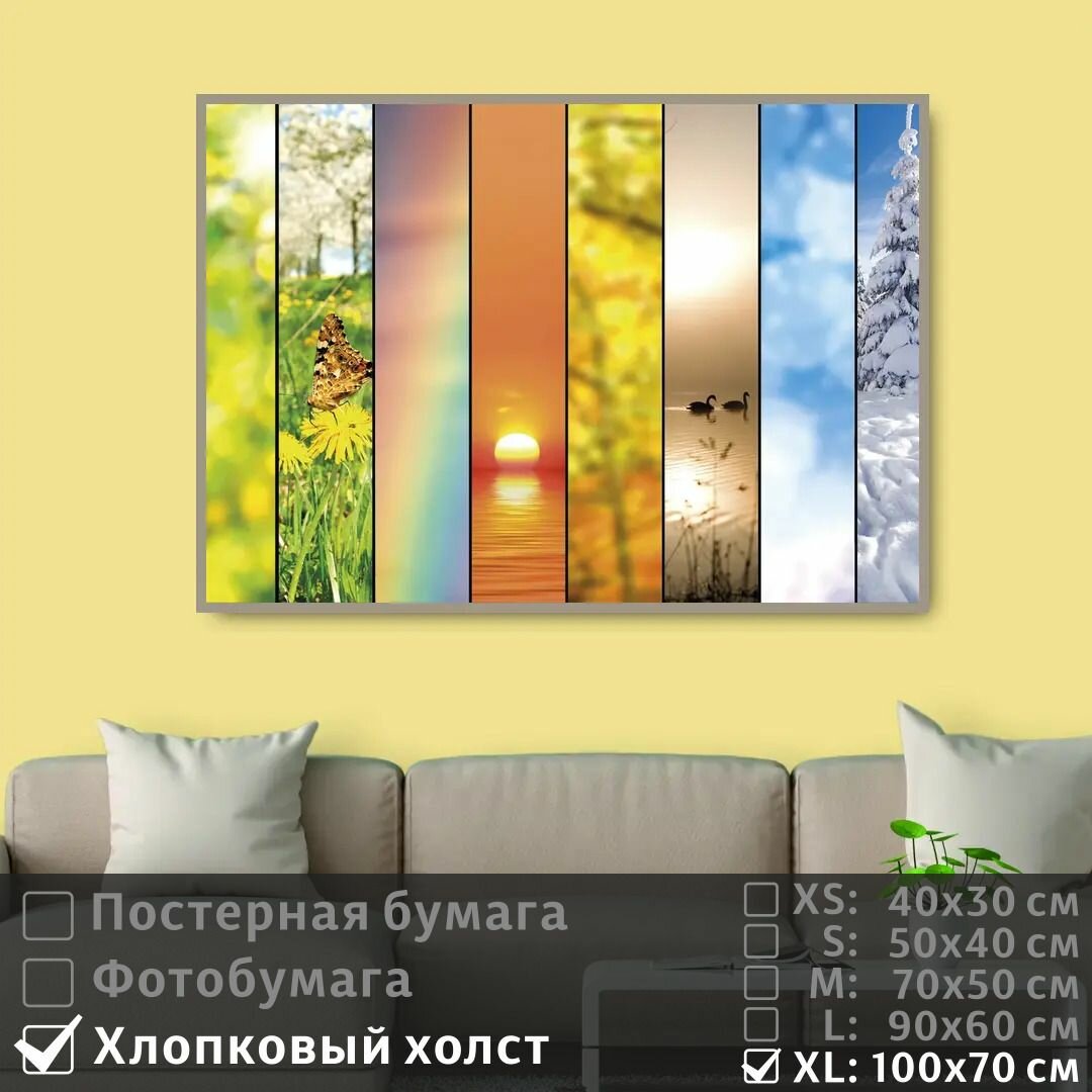 Постер на холсте Коллекция Времена Года 100х70 см ПолиЦентр