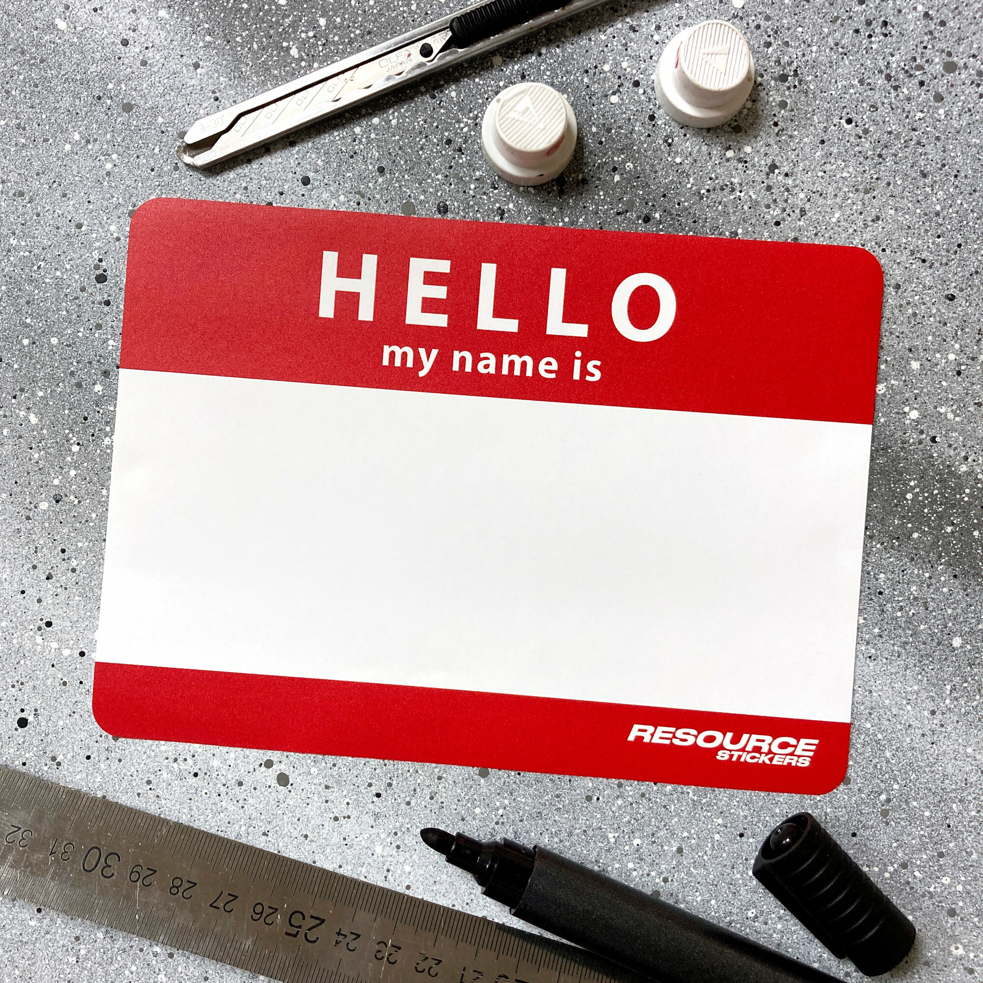 Виниловые стикеры Hello my name is 1 шт BIG SIZE / Resource Stickers