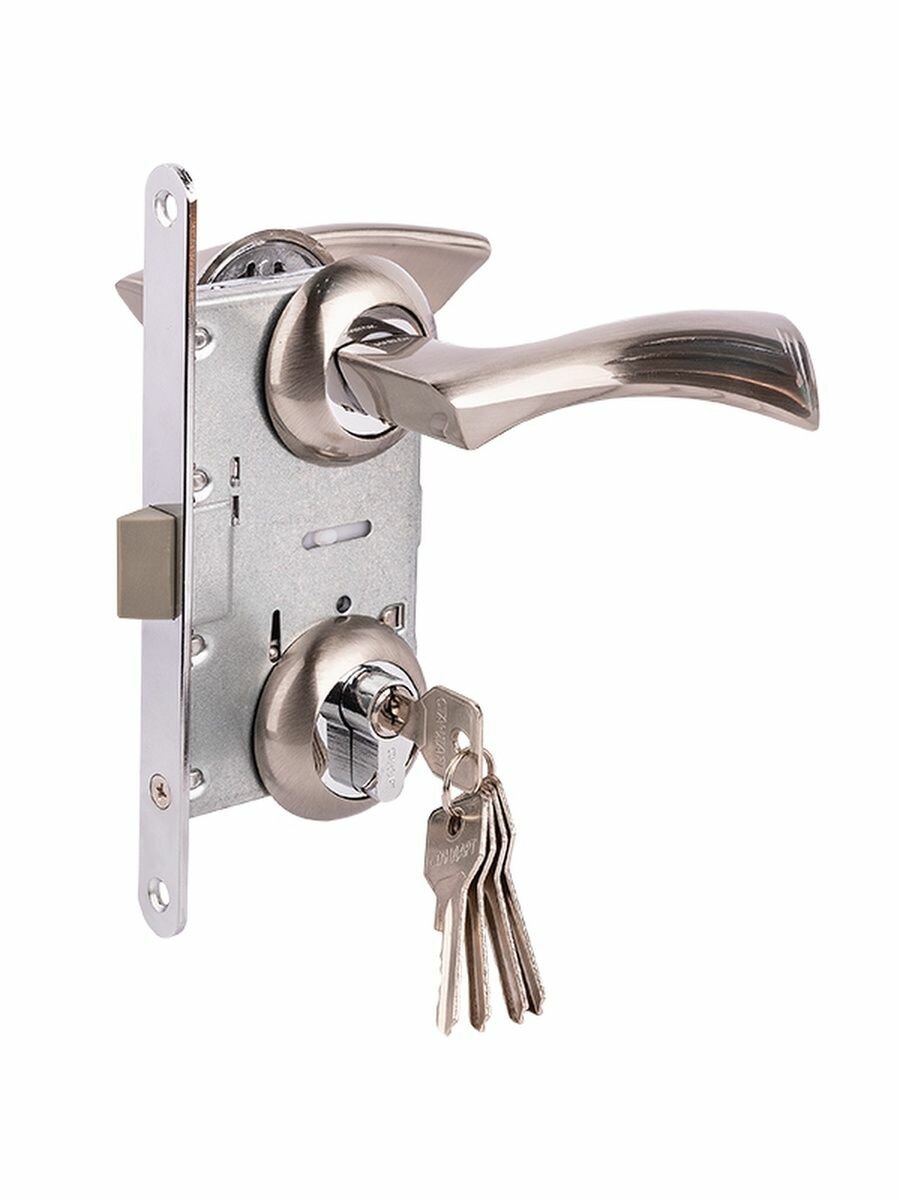 Замок врезной MARLOK 85/5423-ЦМ60 межосевое 85 мм (Тип 4) SN (никель)