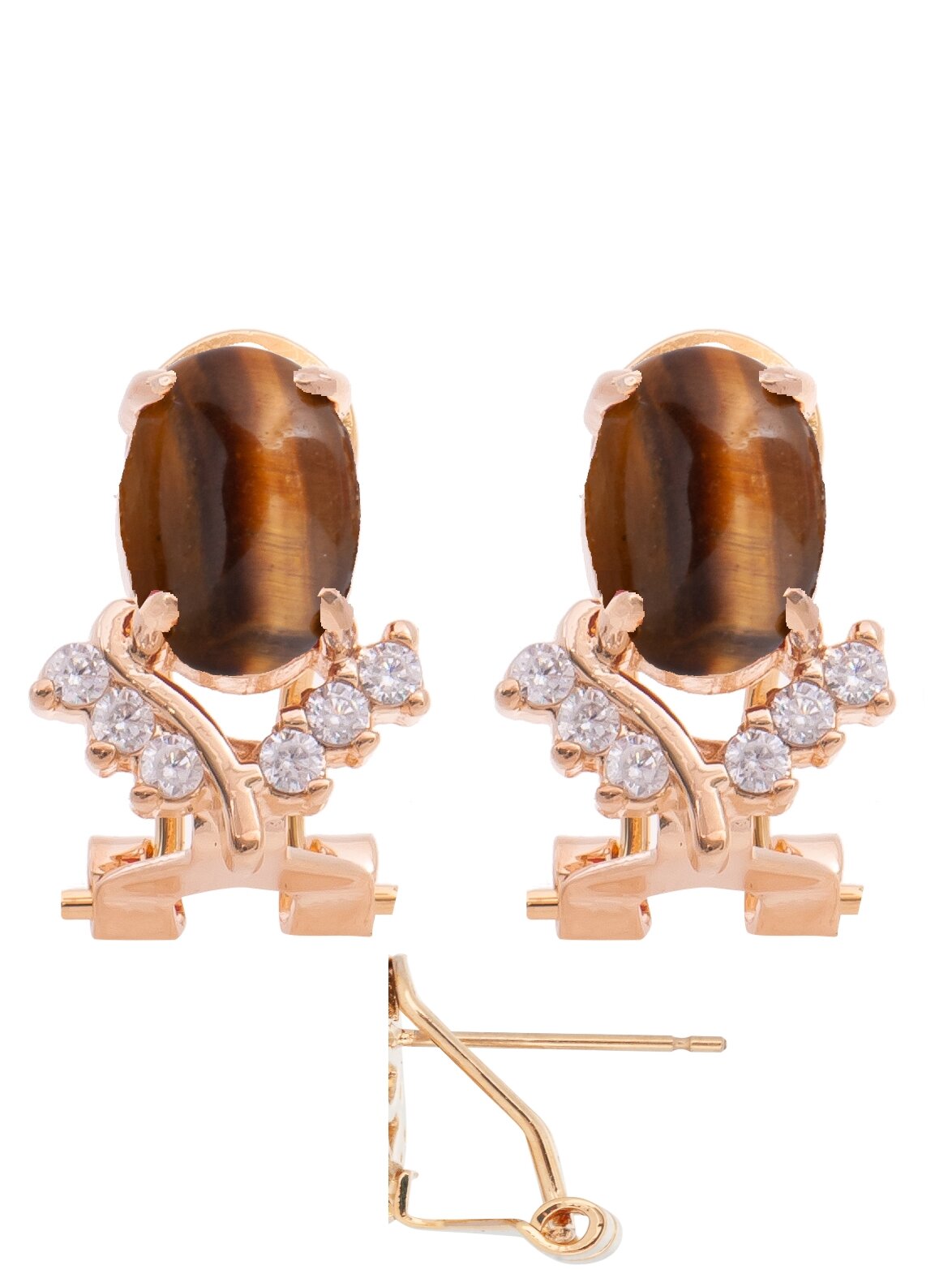 Серьги Lotus Jewelry, тигровый глаз