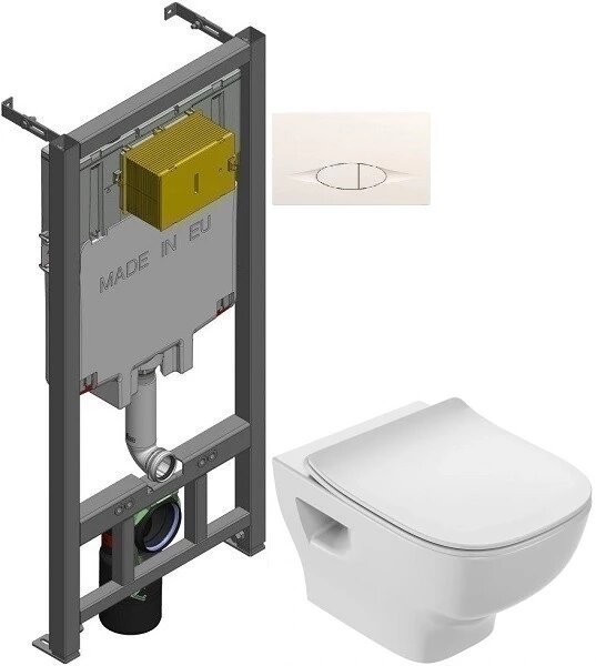 Комплект подвесной унитаз Jacob Delafon Struktura EDF102-00 + E70025-00 + система инсталляции Jacob Delafon E29025-NF + E29026-01R