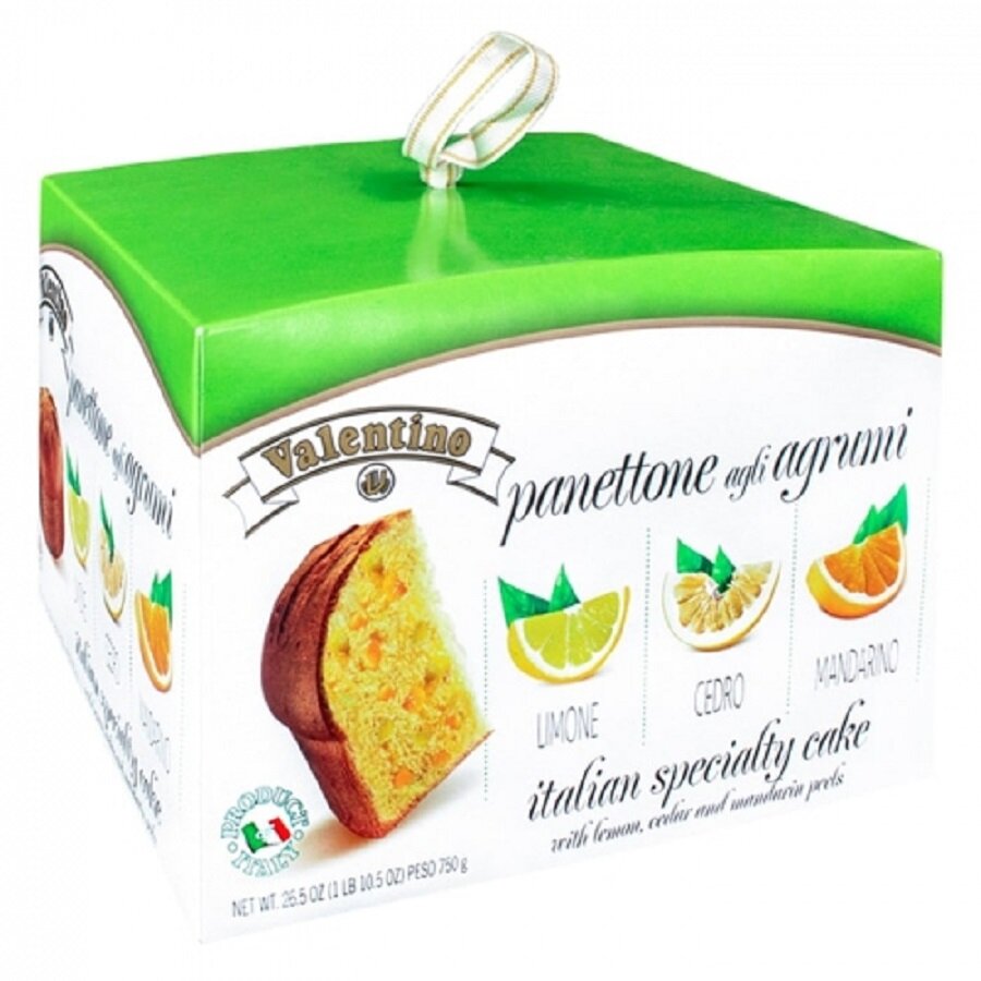 Кекс Панеттоне с цитрусовыми цукатами, 750 гр, Valentino