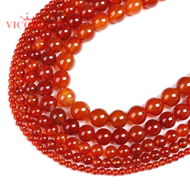 Сердолик бусины Verkadebeads 4-12 мм Оранжевый, 10mm about 36pcs, Red Agate