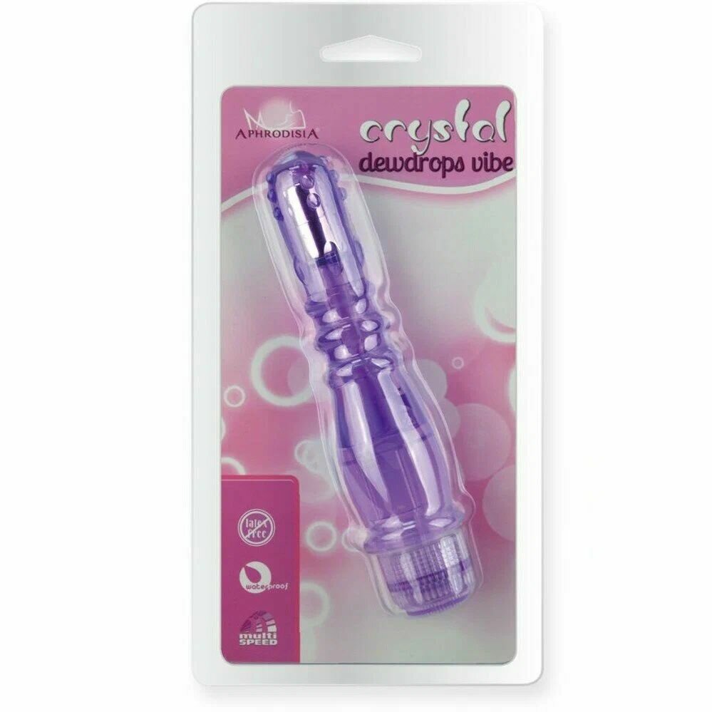 Гелевый интимный вибромассажер Crystal Dewdrops vibe, цвет фиолетовый