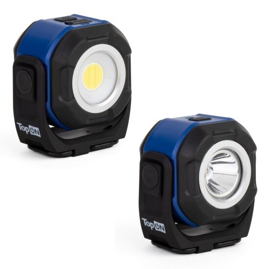 Фонарь аккумуляторный Topon TOP-MX055DL LED 5 Вт 550 лм 3.7 B 2 Ач 7.4 Втч регулировка яркости, подстака с креплением под штатив, магниты, крючки