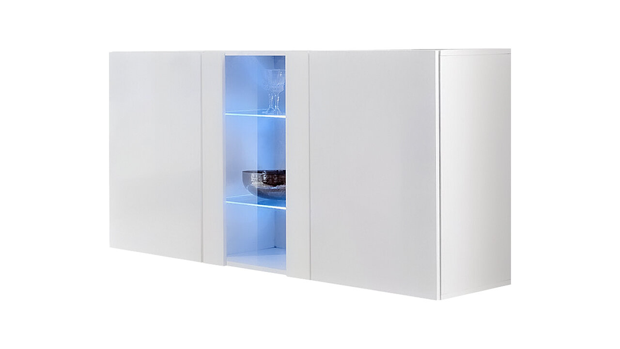 Подвесной комод Лана МДФ (белый) NEW 120x40x70 см, белый, белый фасадный GOODFORM