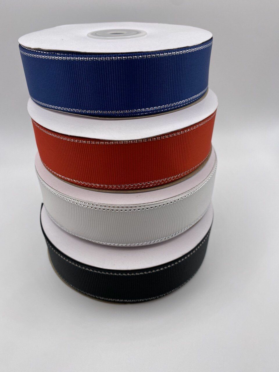 Репсовая лента с люрексом 25 мм, 27м*1 рул, 4 шт.