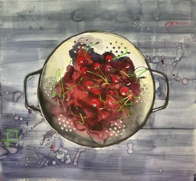 ART-Salon at Oktyabrskaya "Черешня" 44х50 см; бумага, темпера, пастель; ручная работа