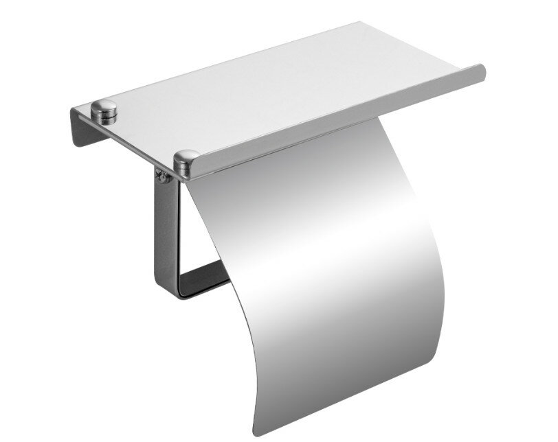 Держатель для туалетной бумаги GFmark 79906 из нержавеющей стали антивандальный с полочкой и крышкой