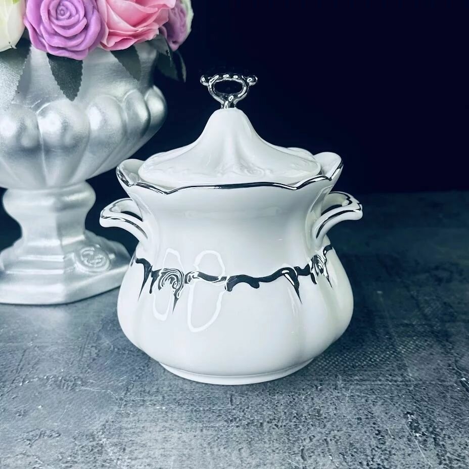 Сахарница фарфоровая с крышкой 300 мл Argento Lenardi