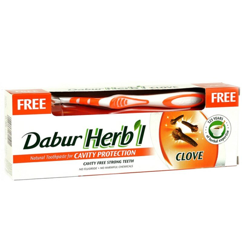 Зубная паста Гвоздика с зубной щёткой Дабур (Clove Dabur), 150 грамм