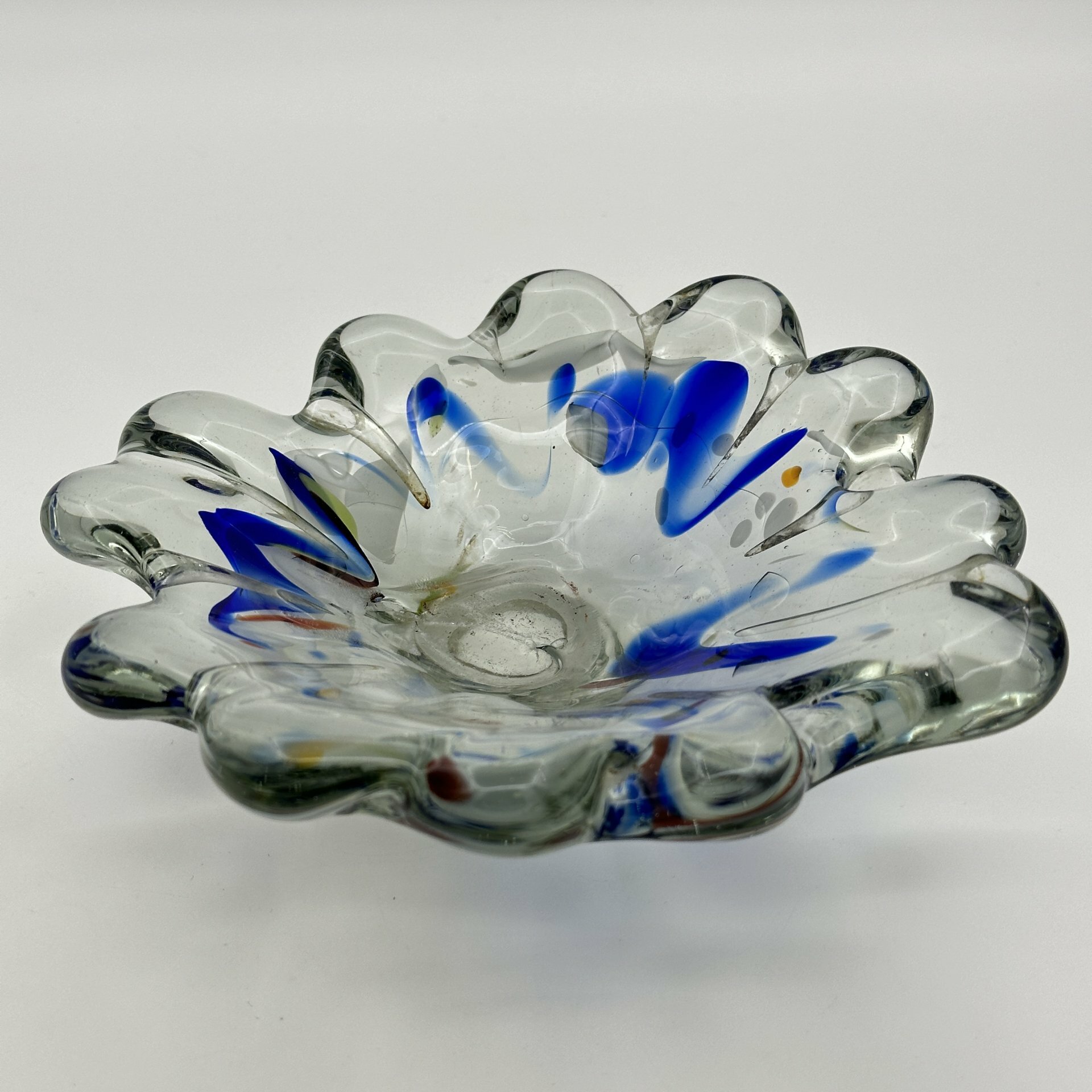 Ваза-конфетница, стекло, гутная техника, СССР, 1970-1990 гг.