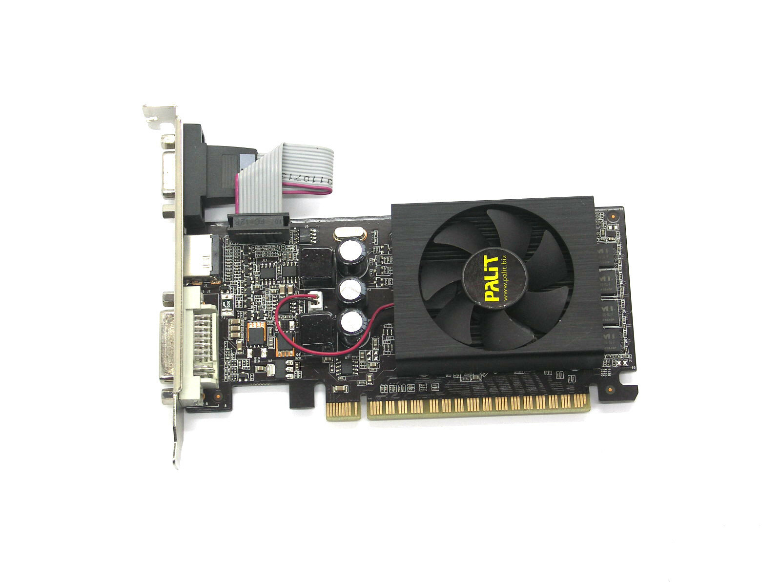 Видеокарта 1Gb GeForce 520 GT, Palit GT520 1024M sDDR3 64B, TC, CRT DVI HDMI PCI-E