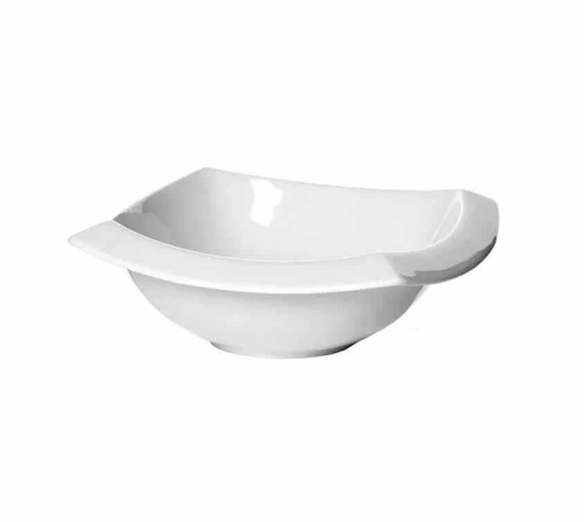 Салатник фарфоровый "Кунстверк" квадратный 900мл 21х21см с бортом