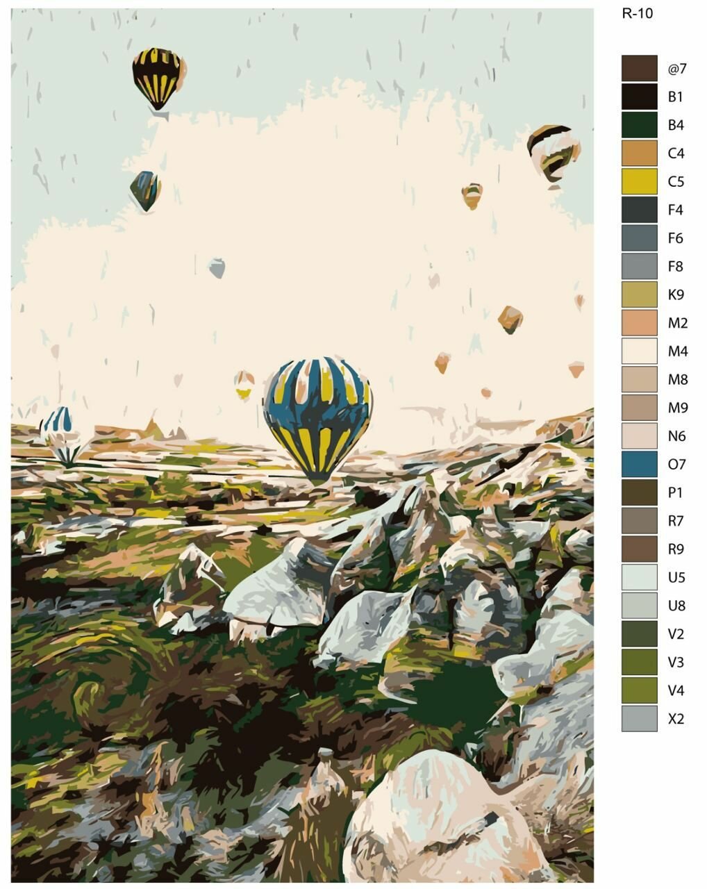 Картина по номерам R-10 "Каппадокия. Воздушные шары" 40x60 см