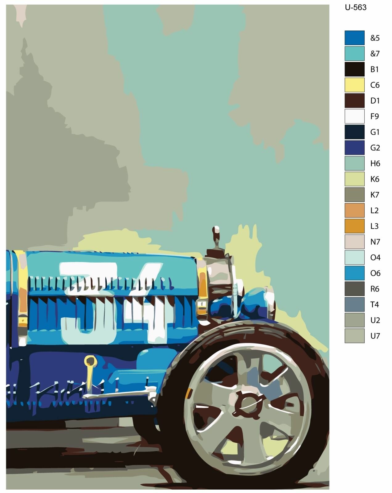 Картина по номерам U-563 "Арт Тачки. Bugatti Type 35" 50x70 см