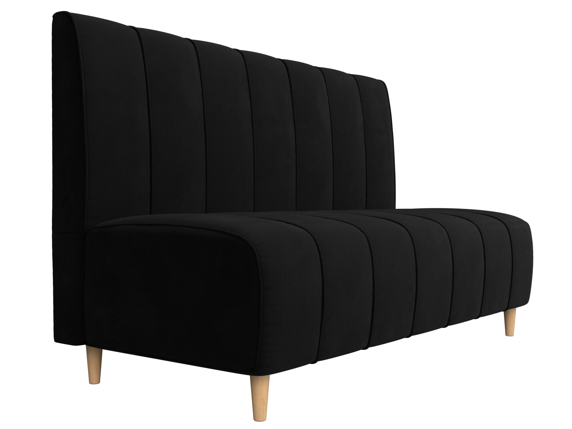 Диван кухонный прямой Ральф, микровельвет, механизм нераскладной, черный, 152x61x100см. Хит Диванов