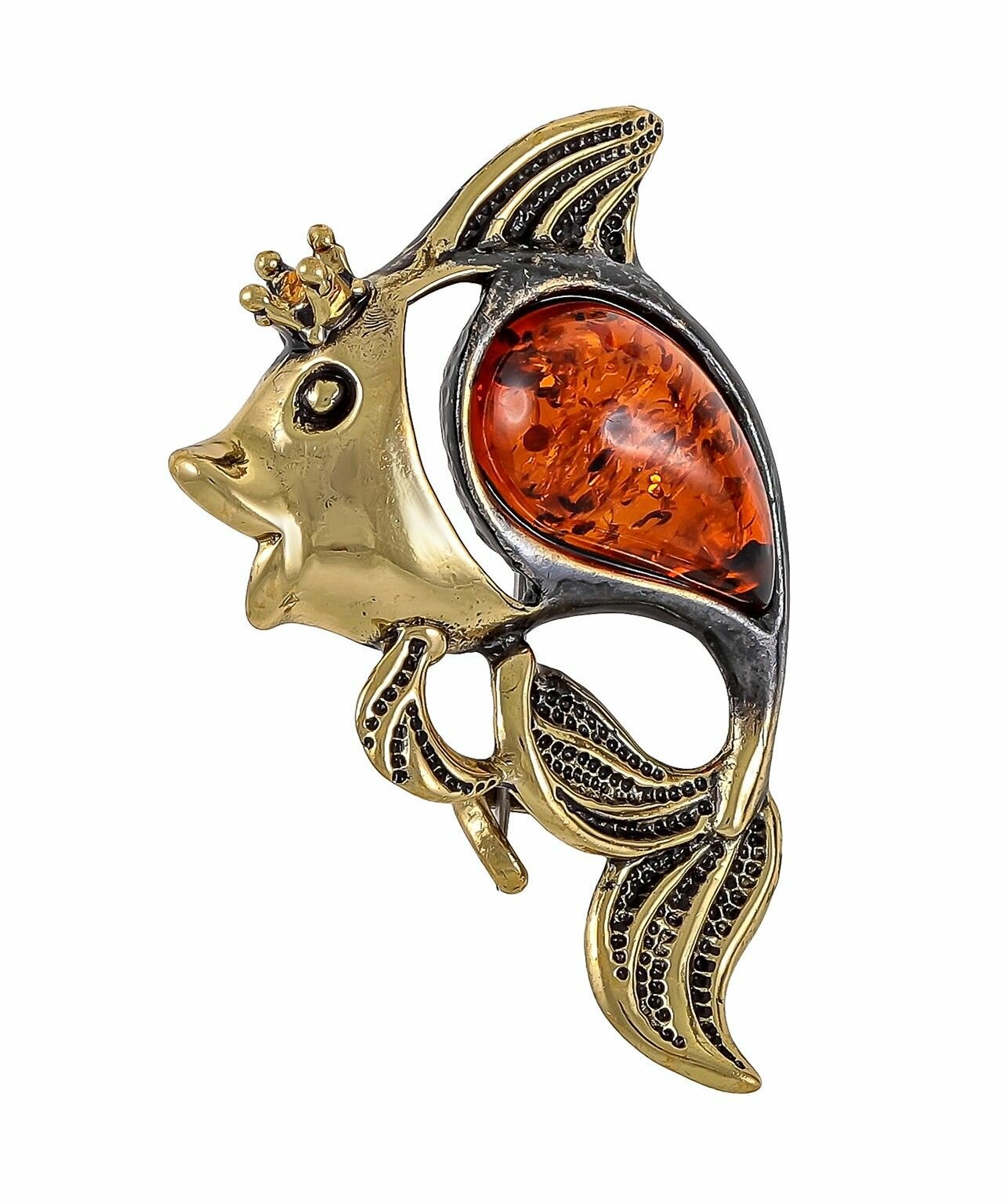 Брошь, янтарь