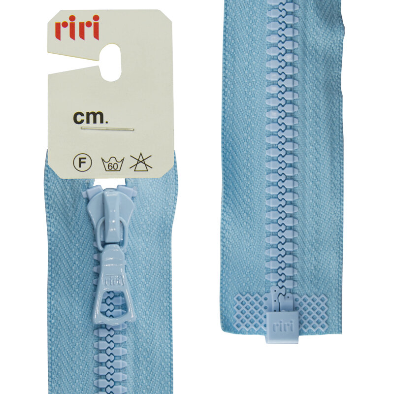 Молния riri тракторная разъёмная 1 замок 6 мм 40 cм цвет 2614 светло-бирюзовый