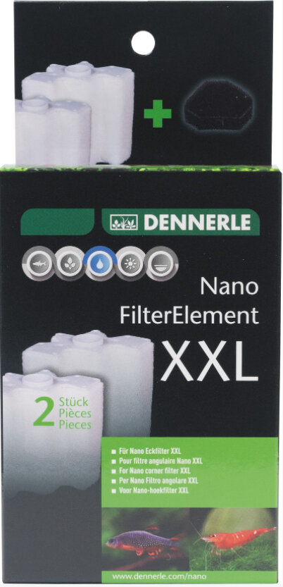 Картриджи для внутренних фильтров Dennerle Nano filter XXL, 2 шт