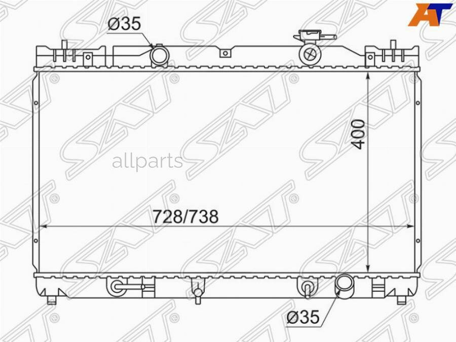 SAT SG-TY0003-ACV30 Радиатор Toyota Camry (XV30) 01-06 / Daihatsu Altis 01-05 / Toyota Camry 01-06 / Camry UAE/USA 01-06