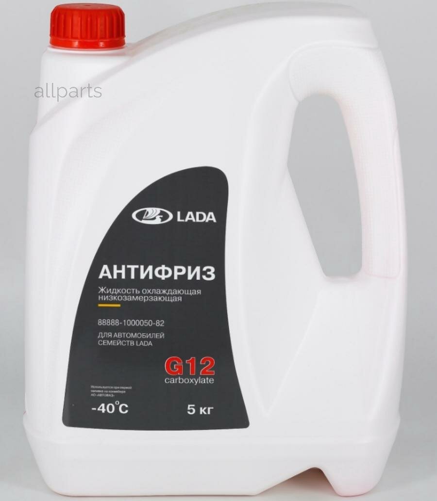 LADA 88888100005082 Антифриз LADA Carboxylate G12 готовый -40 красно-фиолетовый 5 л 88888100005082