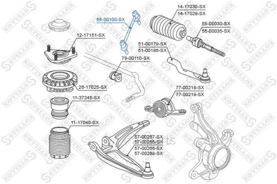 STELLOX 5600100SX тяга стабилизатора переднего!\ Honda Civic all 06>