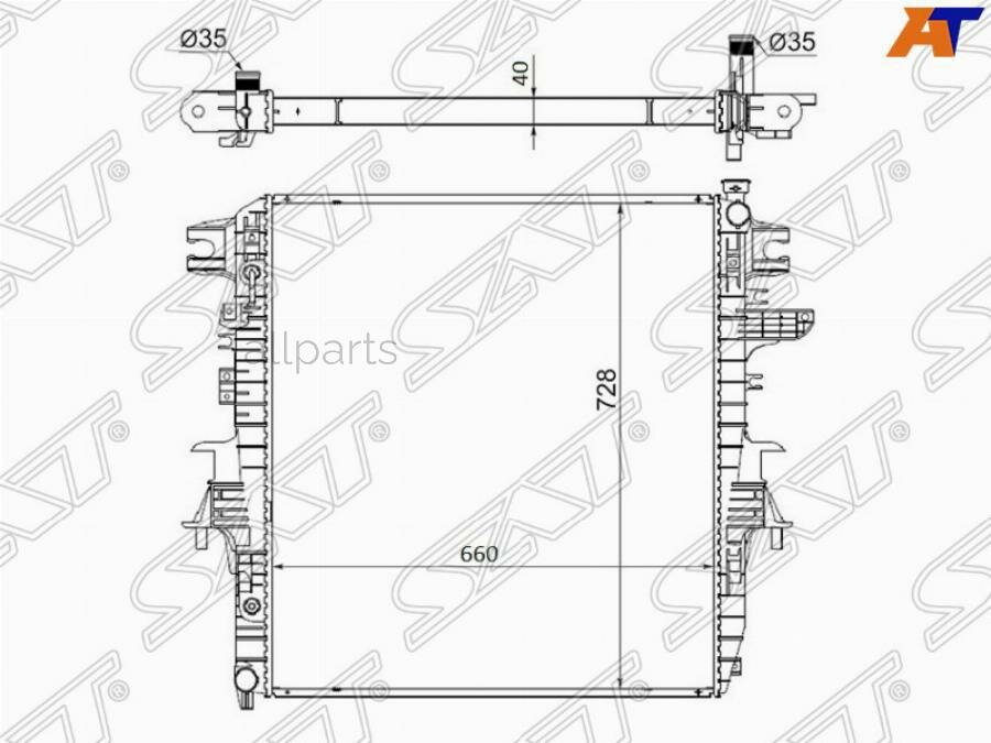 SAT NS0014-1 Радиатор Nissan Patrol 10-19 / Infiniti QX56 10-13